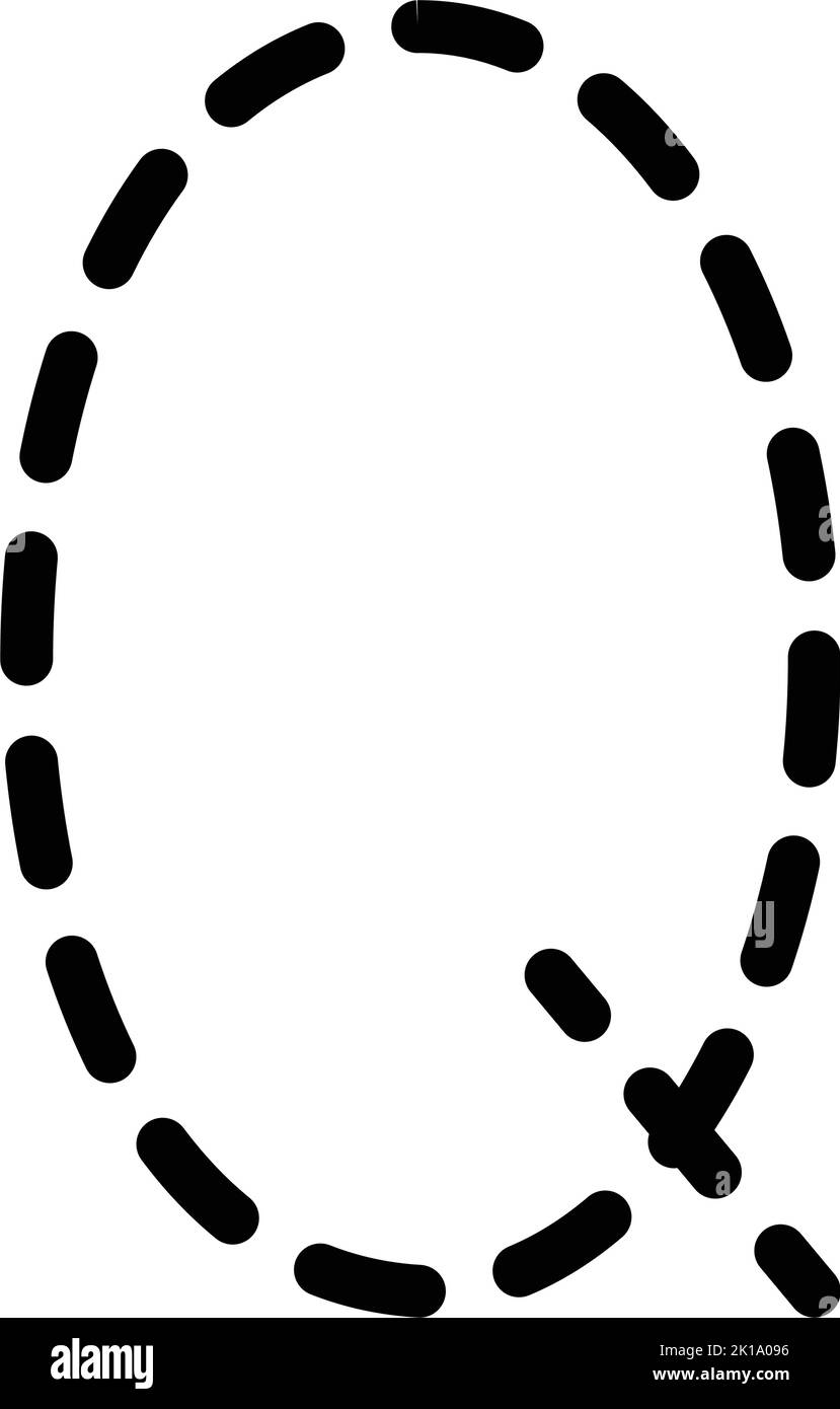 Tracing Alphabet letter Q prewriting dotted line element for ...