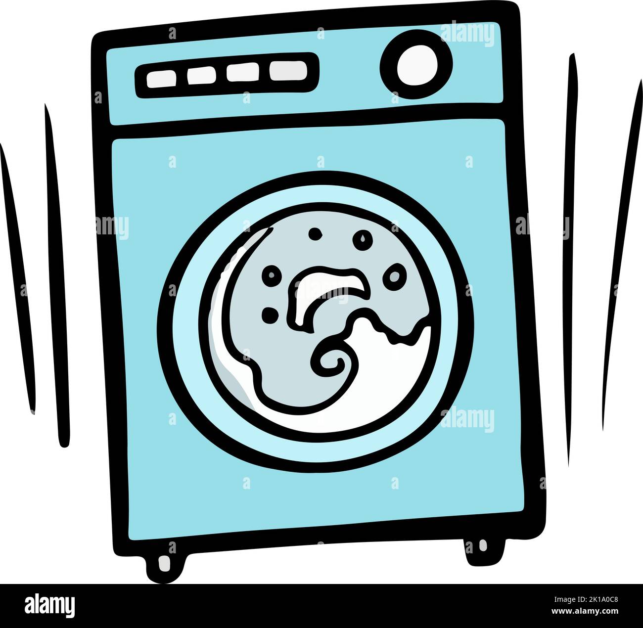 Washing machine hand drawn vector color illustration Stock Vector Image ...