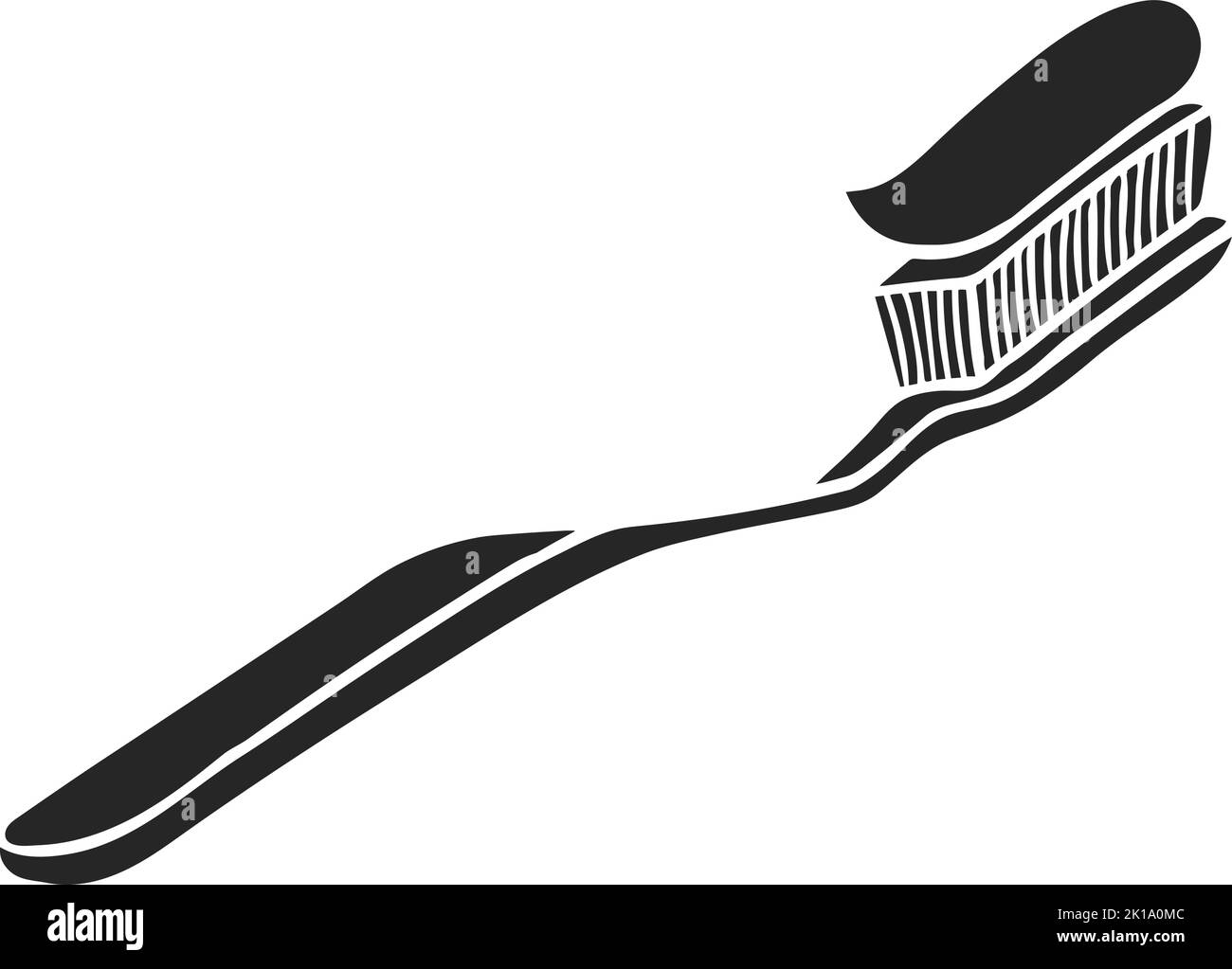 Hand drawn icon Toothbrush illustration. vector Stock Vector Image ...