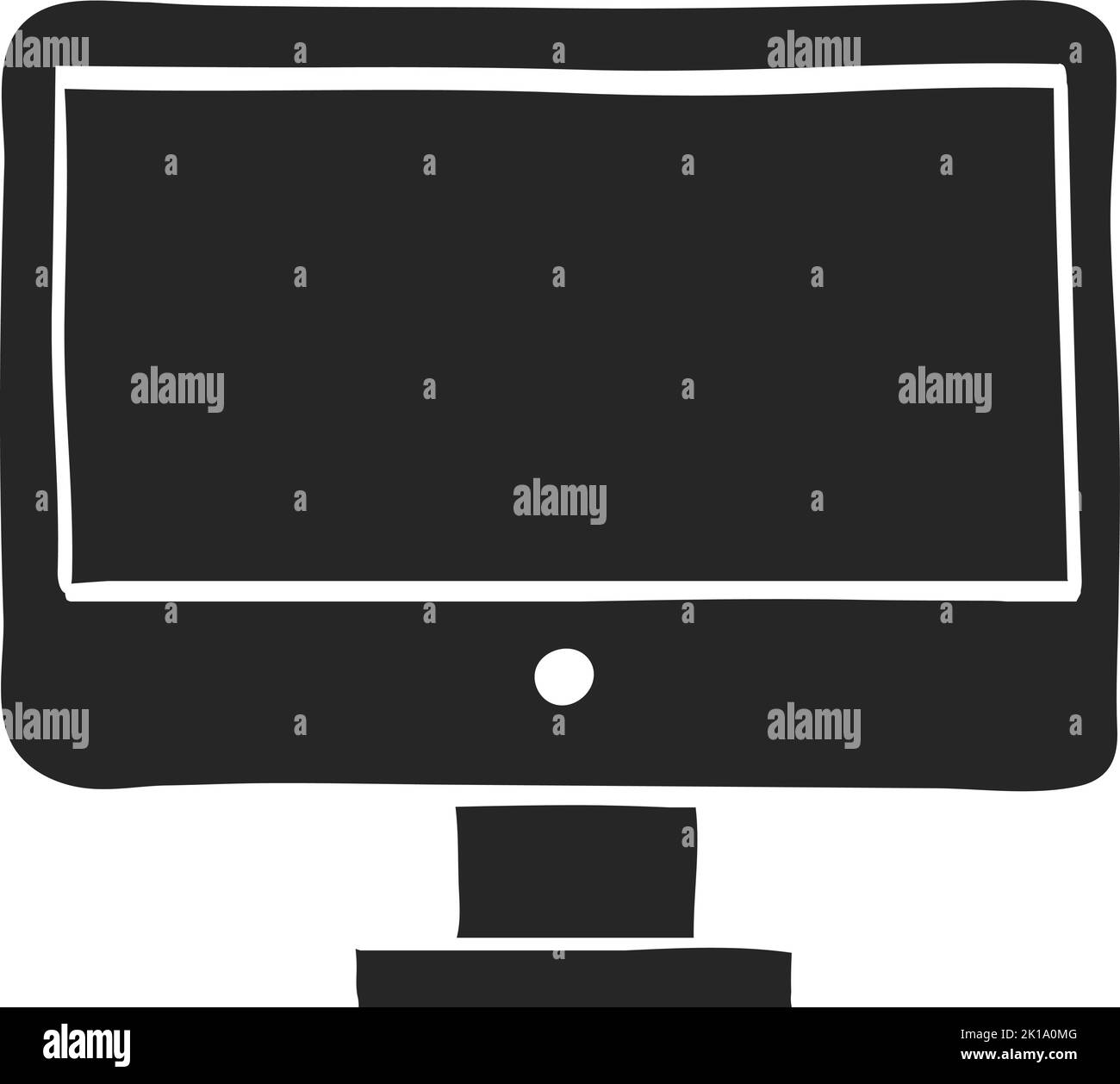 Hand drawn Desktop computer vector illustration Stock Vector Image ...