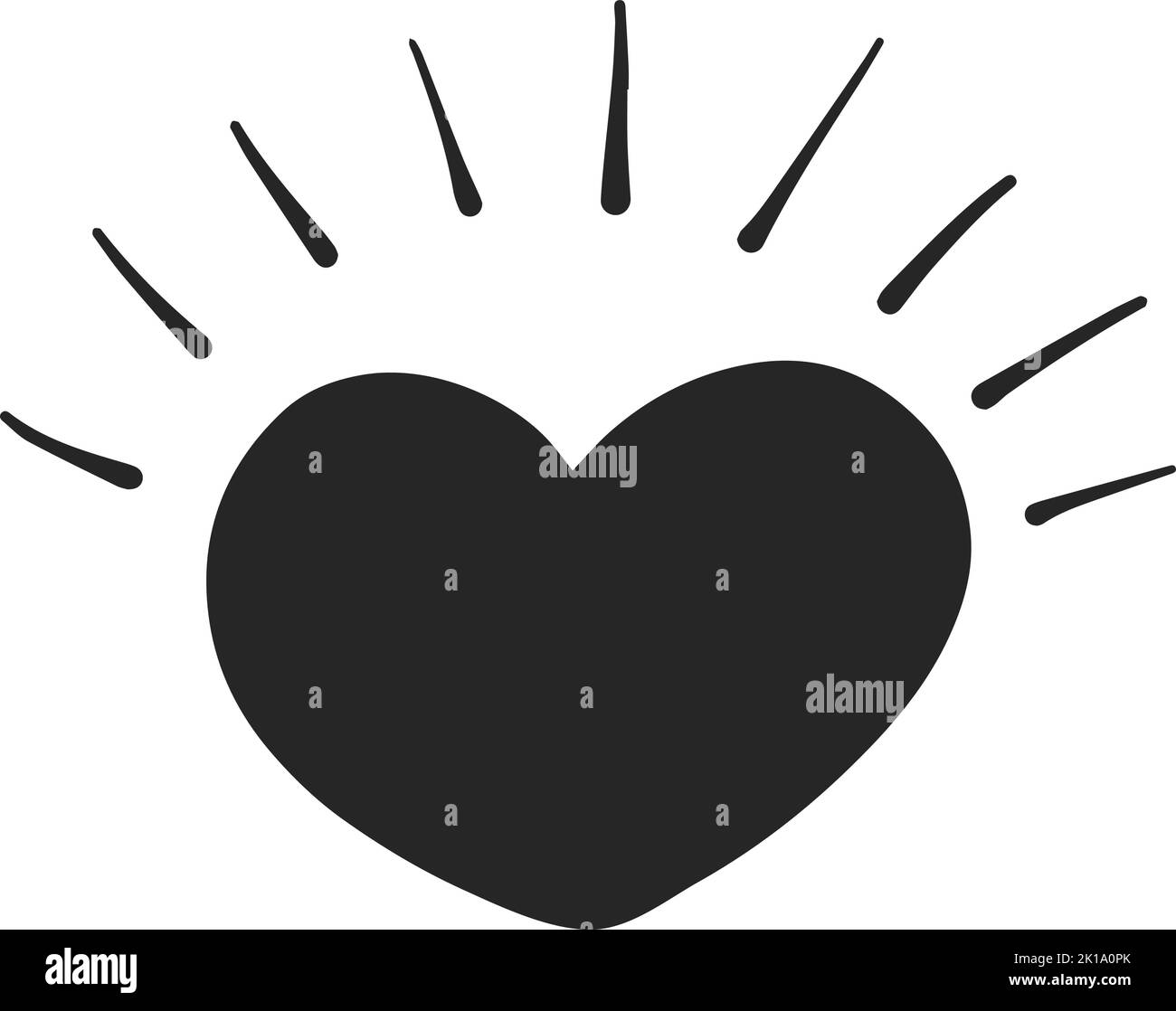 Hand drawn icon heart shape. Vector illustration Stock Vector Image ...