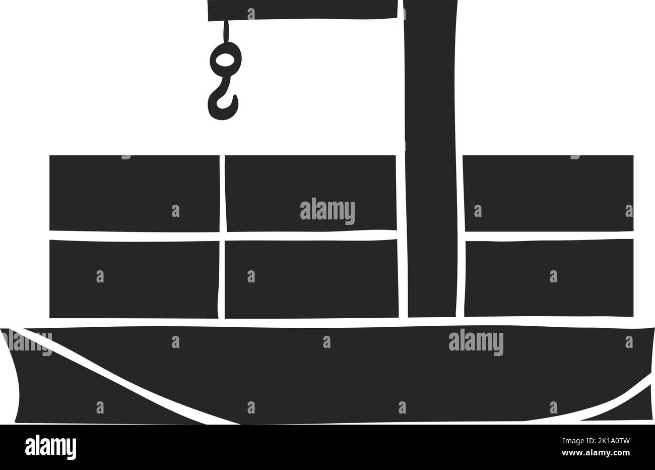 Hand drawn Container shipping vector illustration Stock Vector Image ...