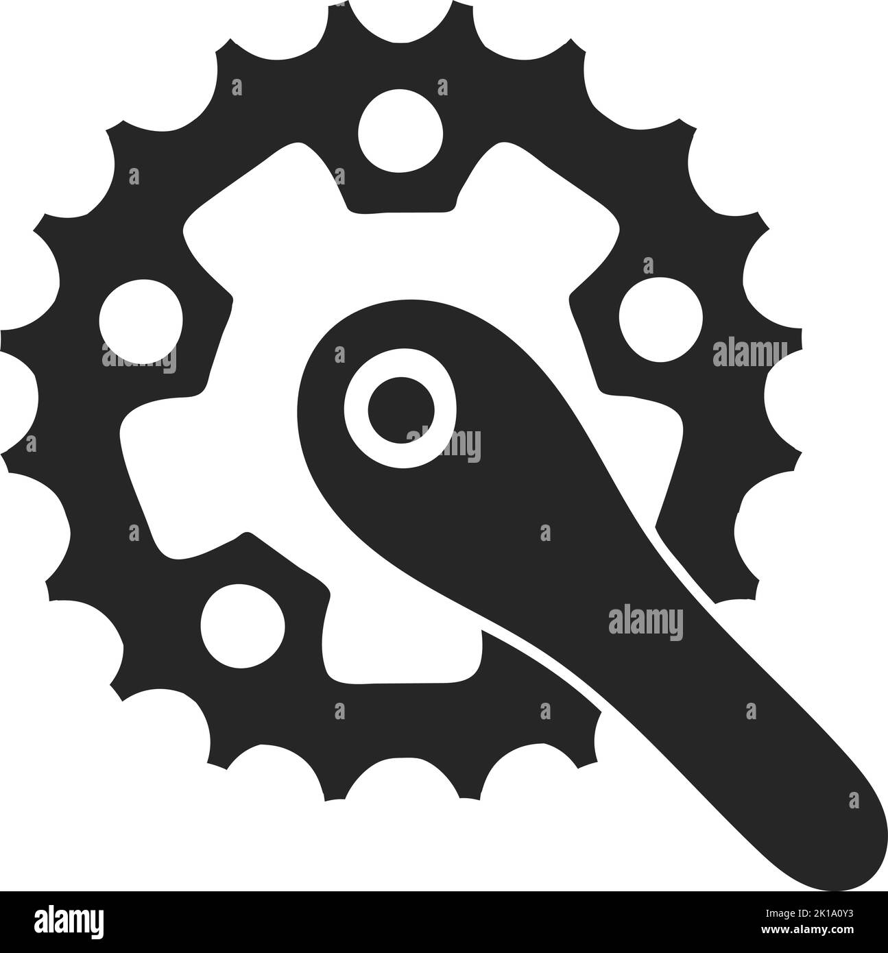 Hand drawn Bicycle crank set vector illustration Stock Vector Image ...