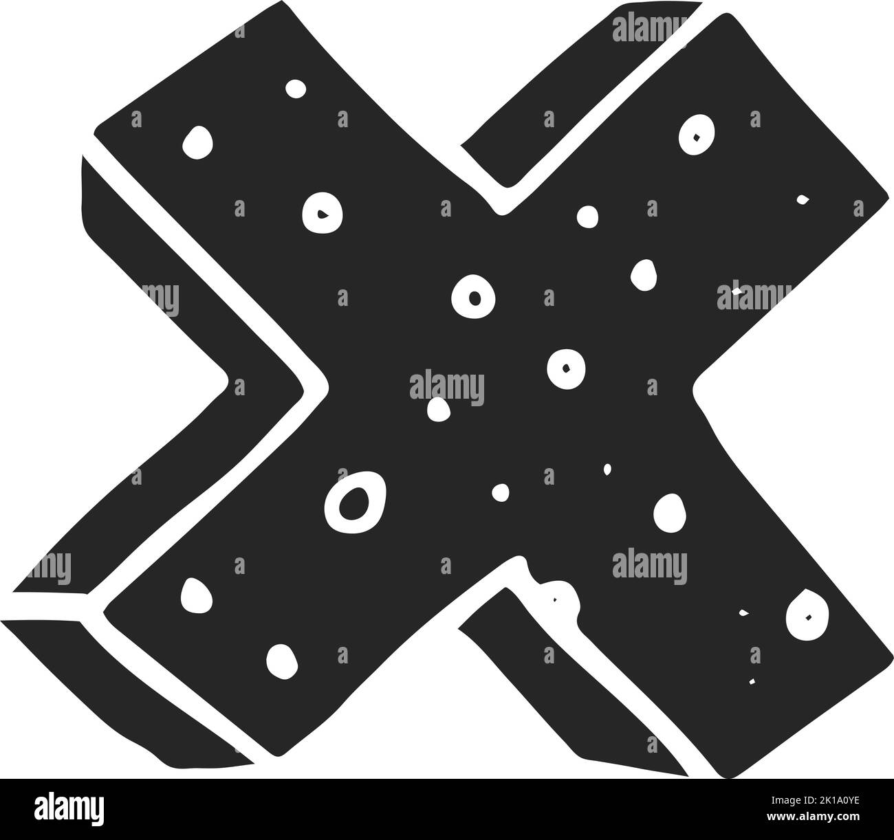 Hand drawn mathematics symbol cross vector illustration Stock Vector ...