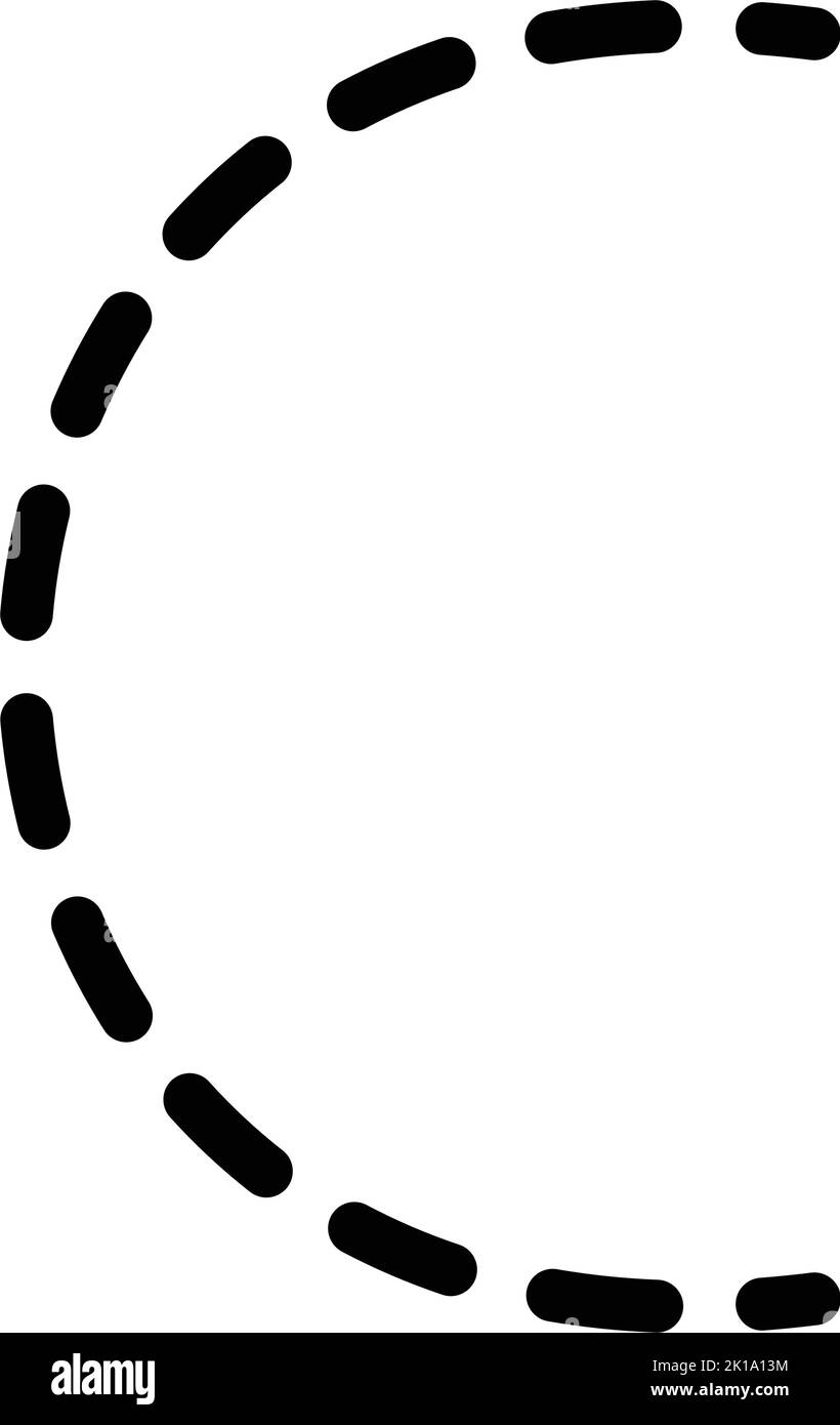 Tracing Alphabet letter C prewriting dotted line element for kindergarten, preschool and ...