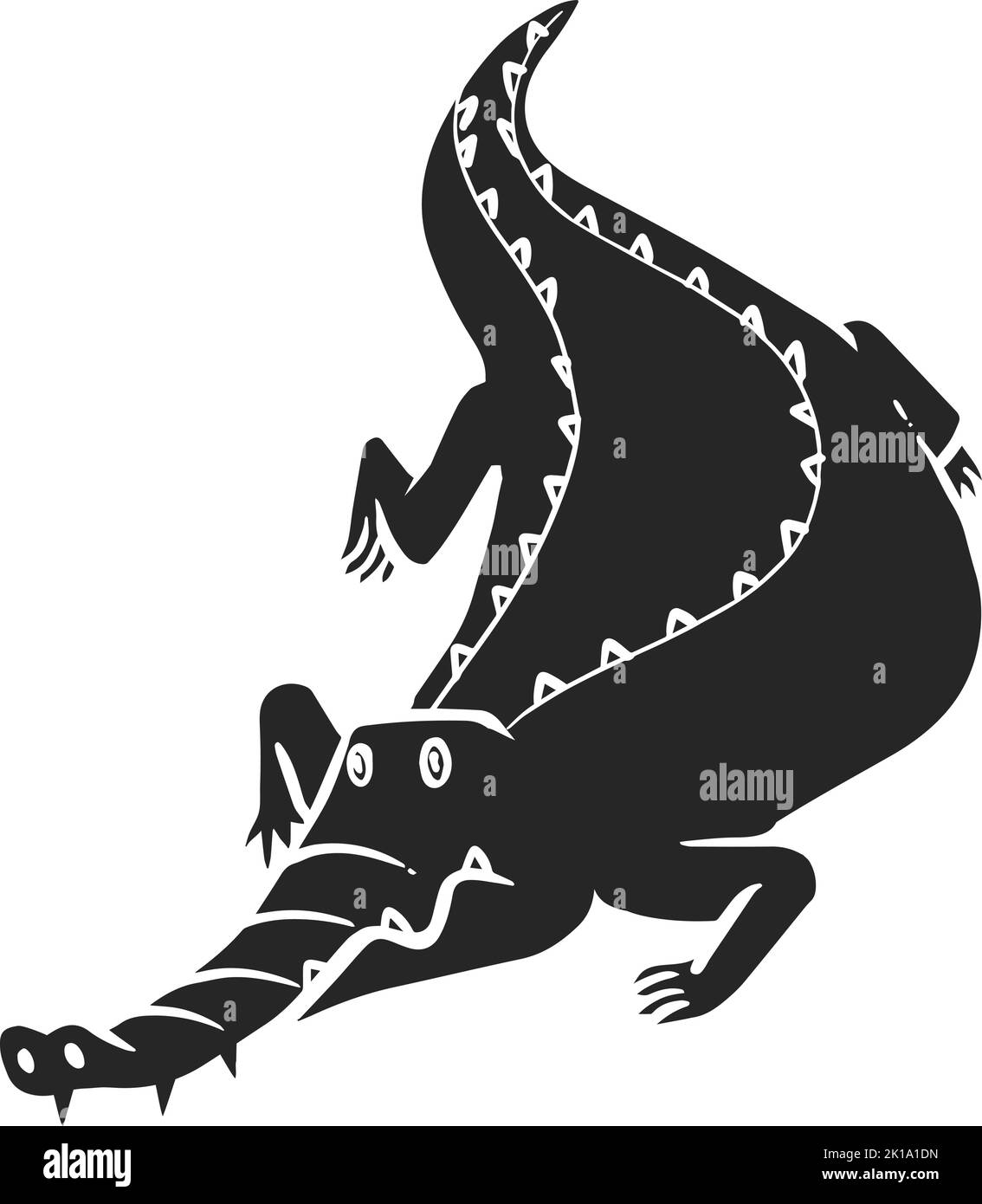 Hand drawn icon alligator. Vector illustration Stock Vector Image & Art ...