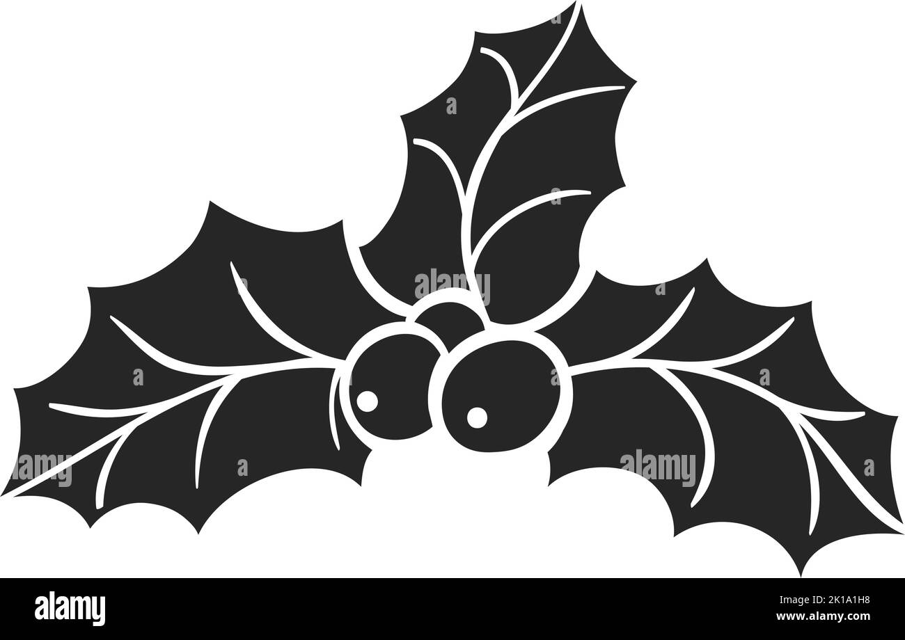 Hand drawn Holly leaves vector illustration Stock Vector Image & Art ...
