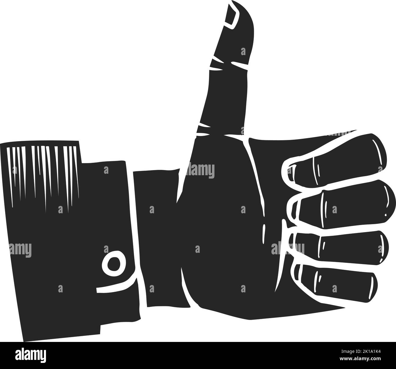 Hand drawn icon Thumb up hand. vector illustration Stock Vector Image ...