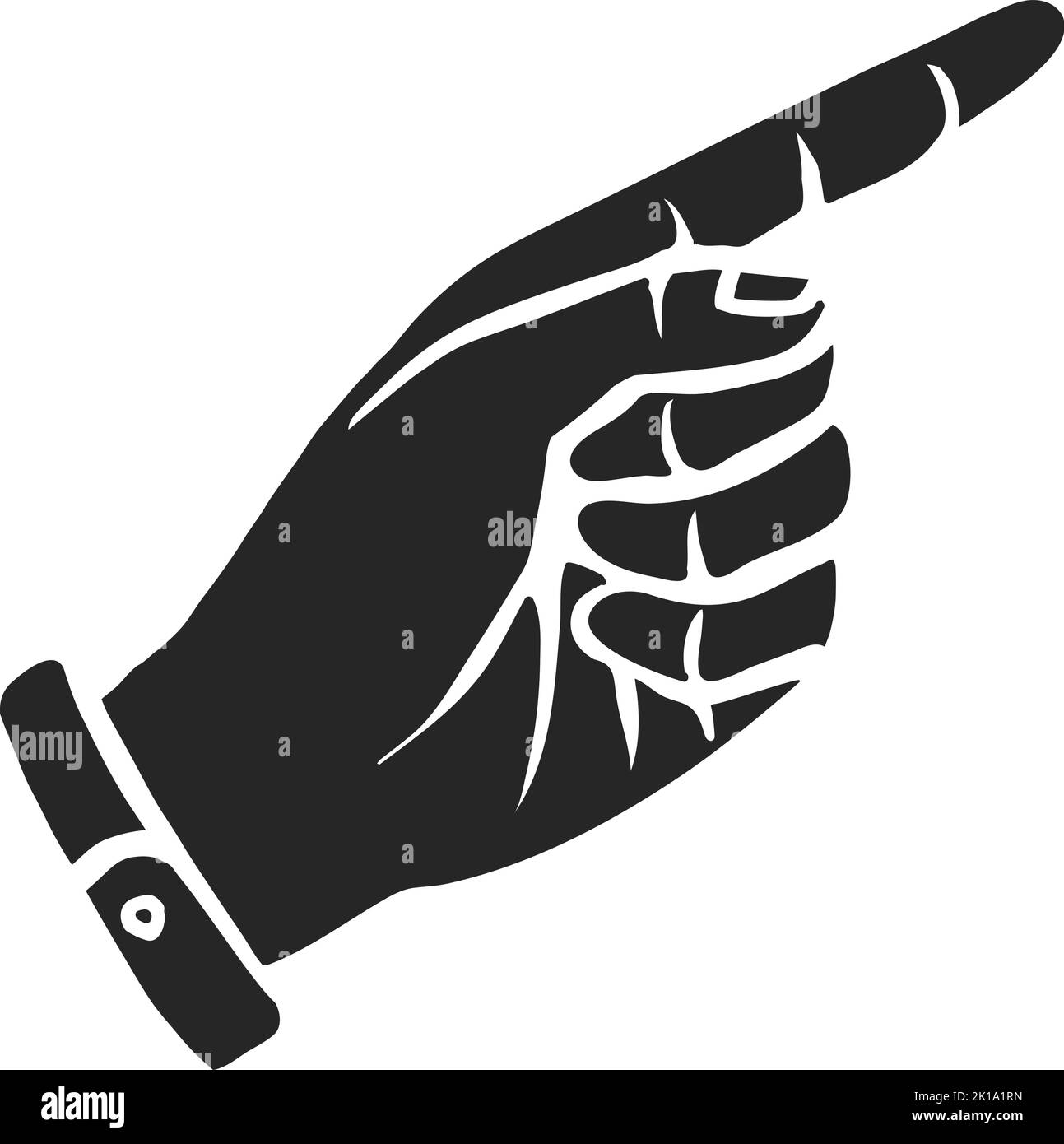 Hand drawn icon Pointing hand. vector illustration Stock Vector Image ...