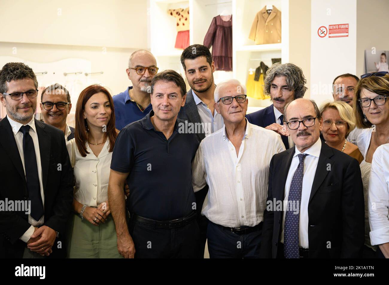 Reggio Calabria, Italy. 16th Sep, 2022. Giuseppe Conte (C-L ...