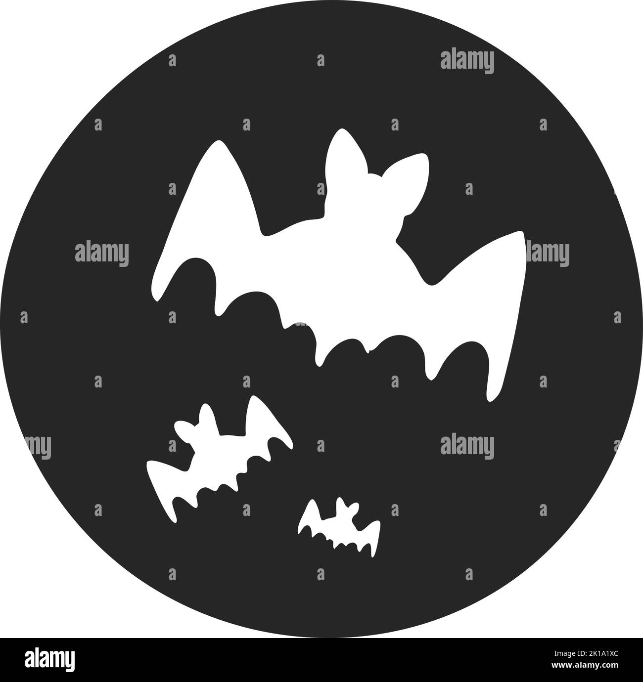 Hand drawn Bats and moon vector illustration Stock Vector Image & Art ...