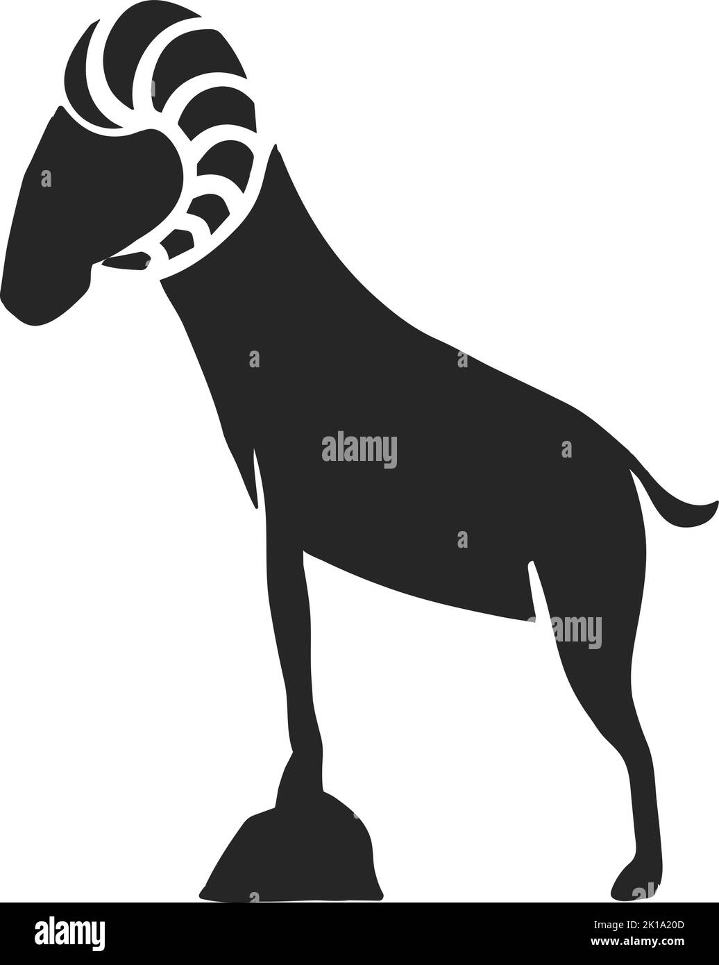 Hand drawn icon standing goat. Vector illustration Stock Vector Image ...