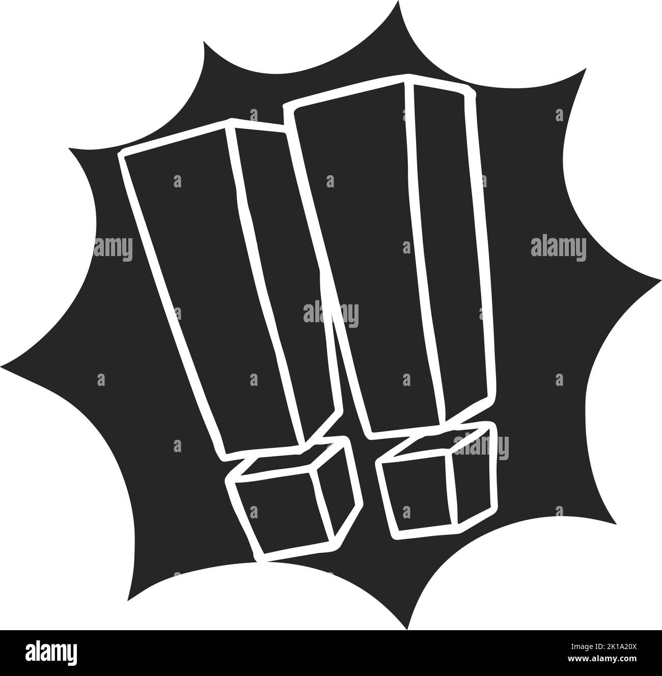 Hand drawn icon exclamation mark. Vector illustration Stock Vector ...