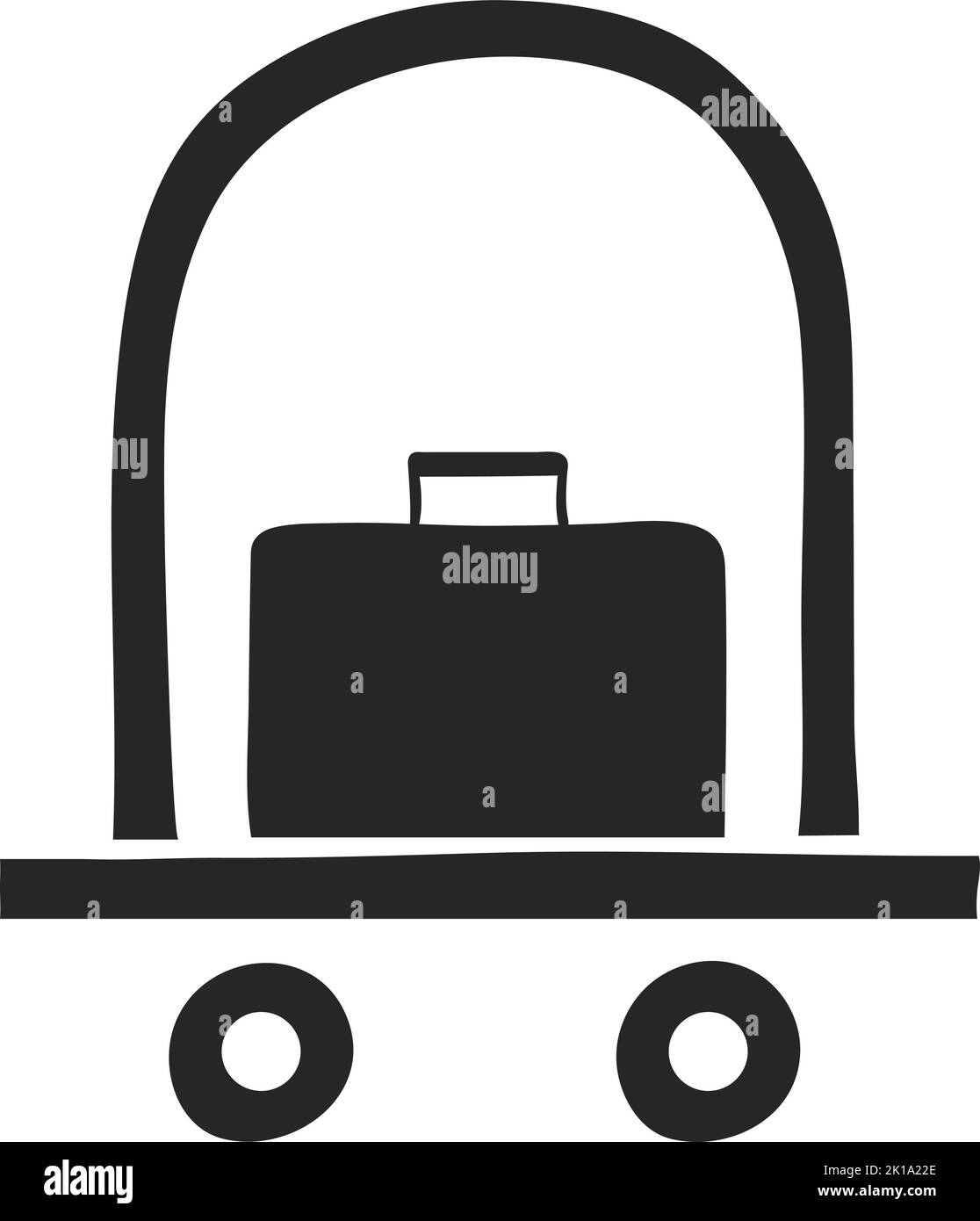 Hand drawn Hotel trolley vector illustration Stock Vector Image & Art ...