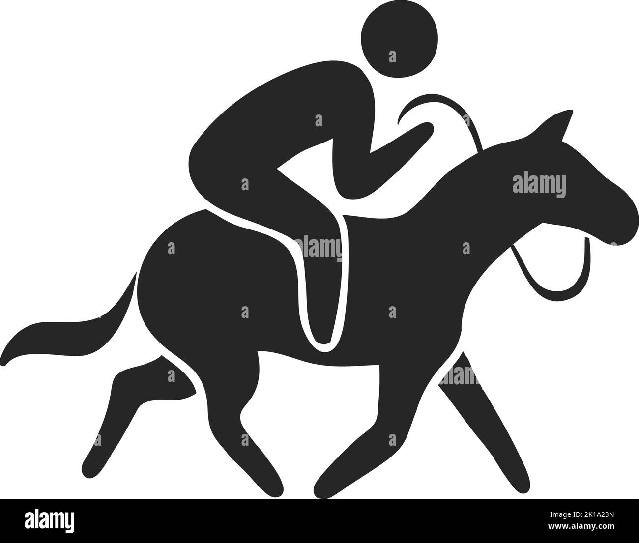 Hand drawn Horse riding vector illustration Stock Vector Image & Art ...