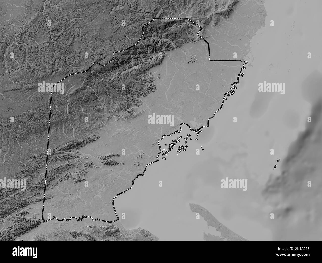 Belize map zoom border grayscale hi-res stock photography and images ...