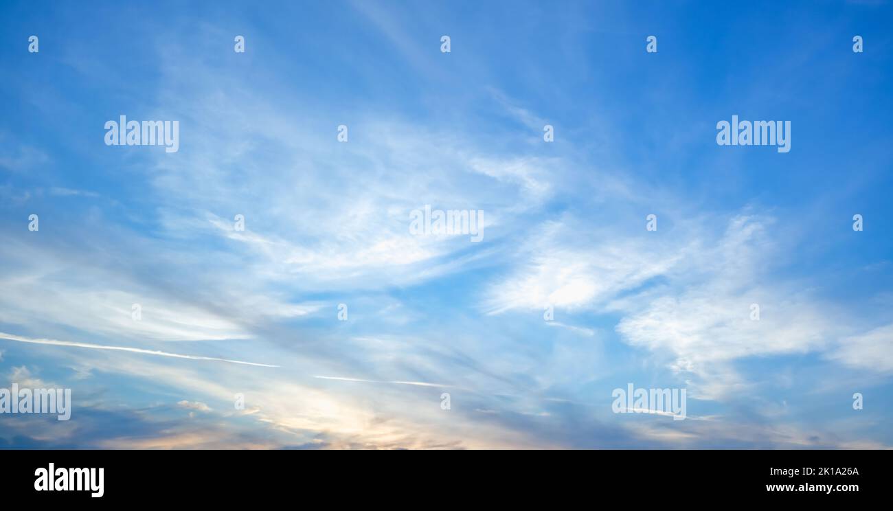 Blue sky with white clouds. Beautiful cloudy sky. Skyward. Endless ...