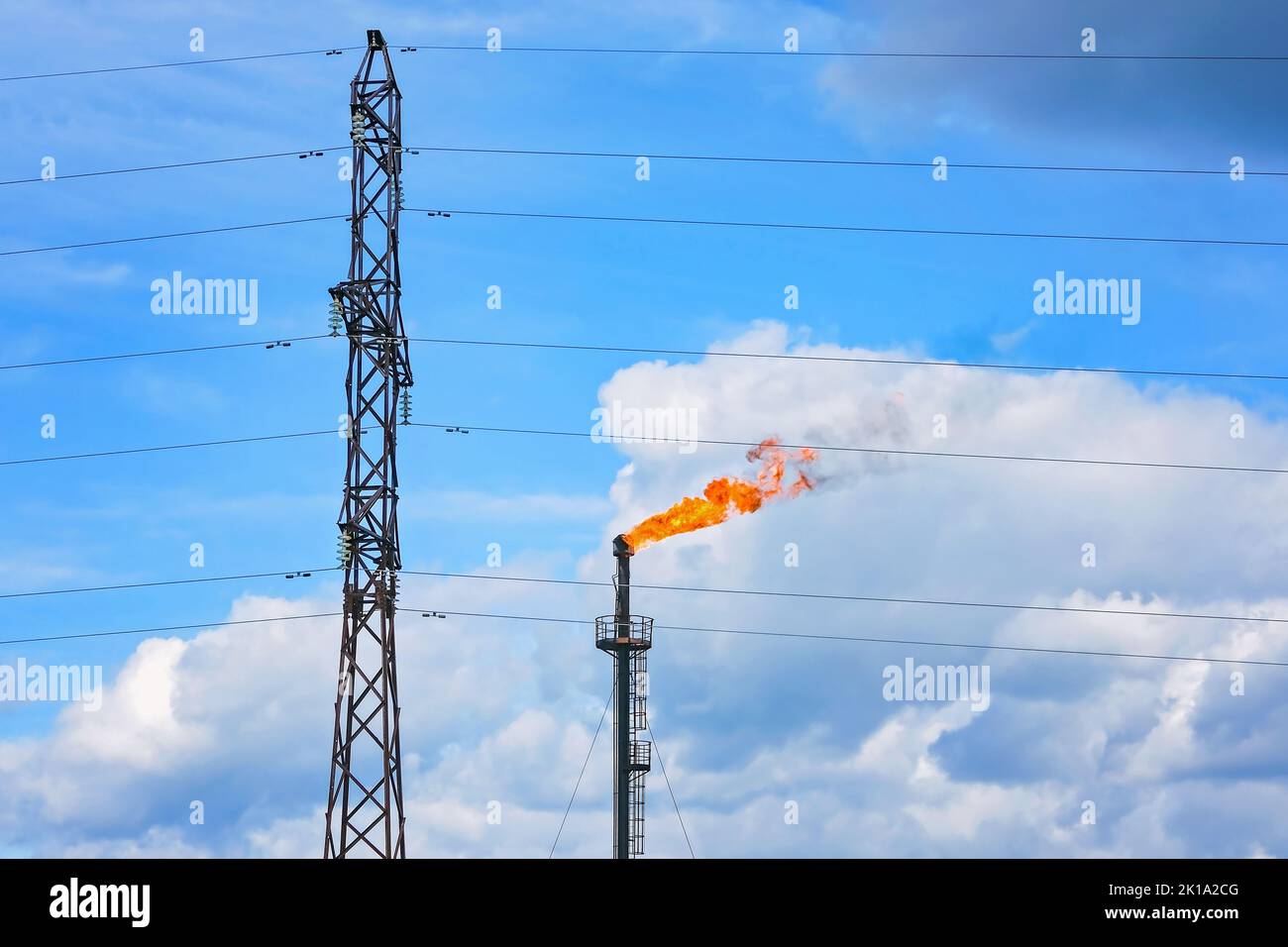 A torch burning associated gas. Gorenje surplus during production in ...
