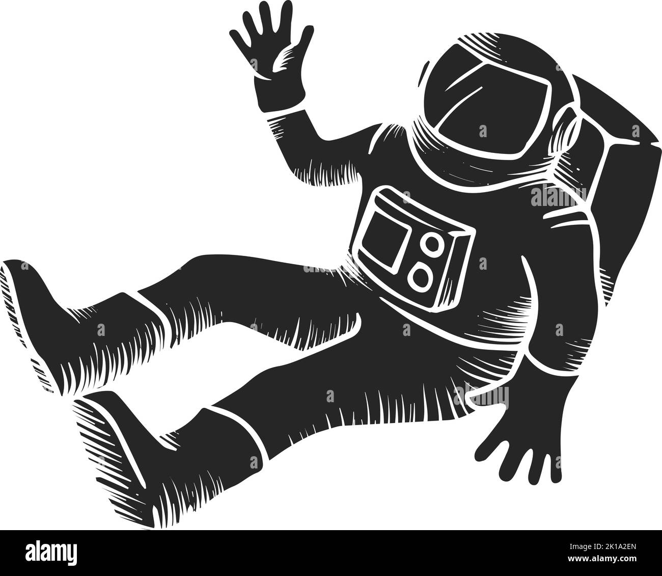 Hand drawn astronaut sketch vector illustration Stock Vector Image ...