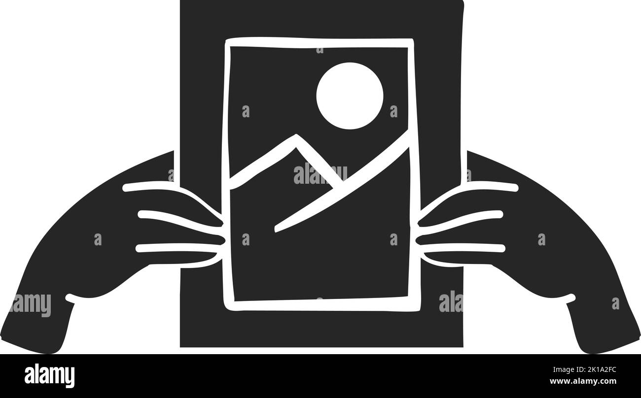 Hand drawn Hand holding painting vector illustration Stock Vector Image ...