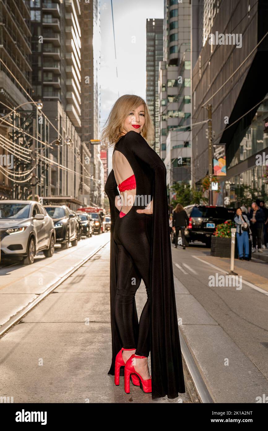 Anna Fishbeyn poses outside TIFF Bell Lightbox, before the screening of ...