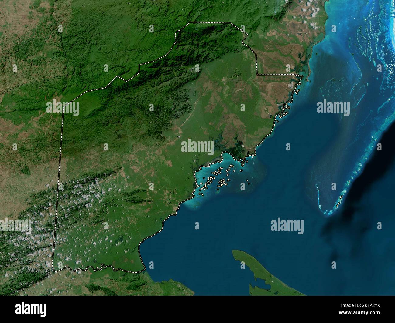 Toledo, district of Belize. High resolution satellite map Stock Photo - Alamy