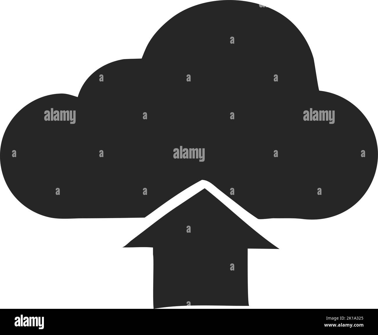 Hand drawn Cloud upload vector illustration Stock Vector Image & Art ...