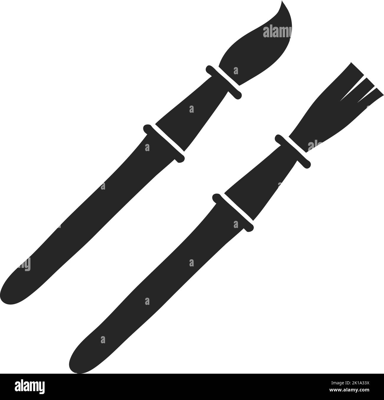 Hand drawn Paint brushes vector illustration Stock Vector Image & Art ...