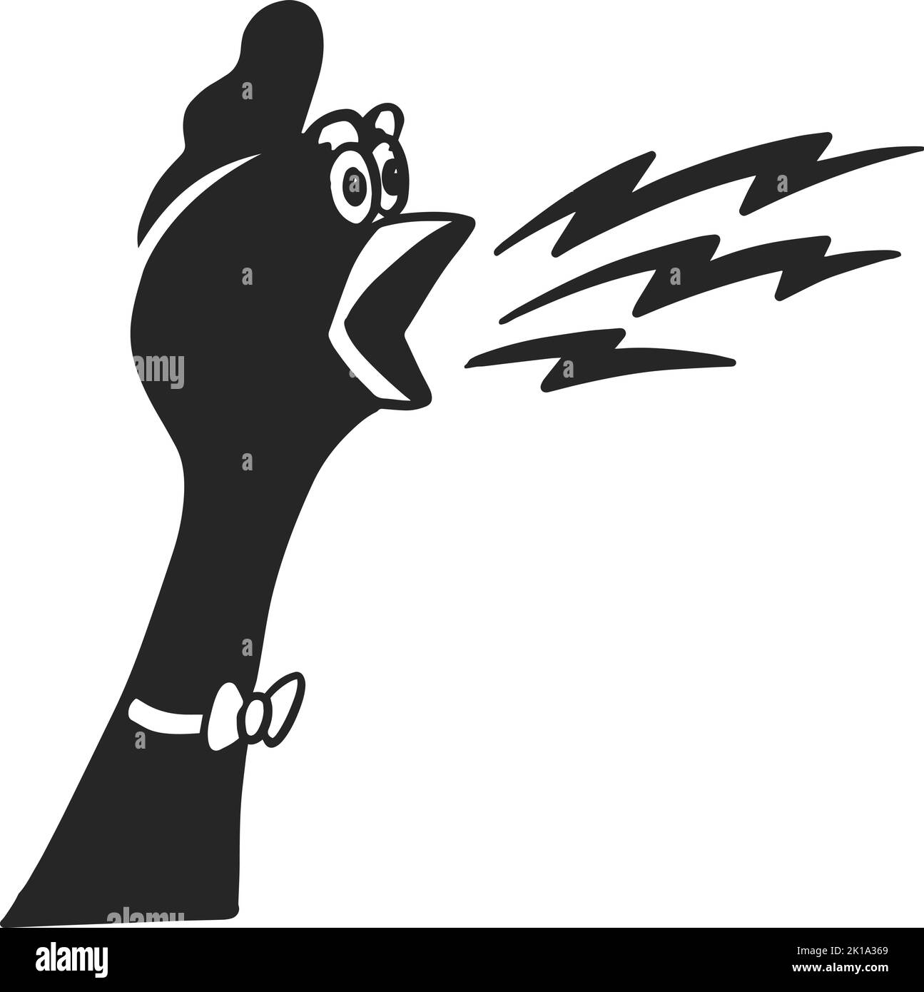 Hand drawn shouting chicken vector illustration Stock Vector Image ...