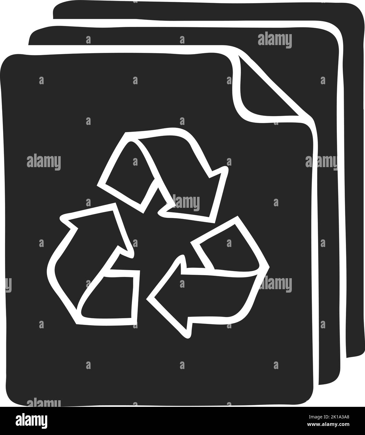 Hand drawn Recycle symbol vector illustration Stock Vector Image & Art ...