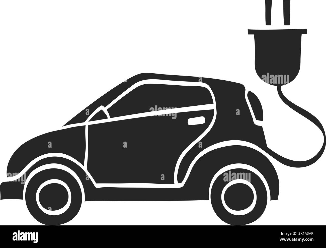 Hand drawn Electric car vector illustration Stock Vector Image & Art ...