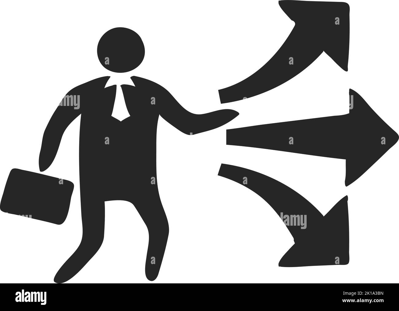Hand drawn Businessman choice vector illustration Stock Vector Image ...