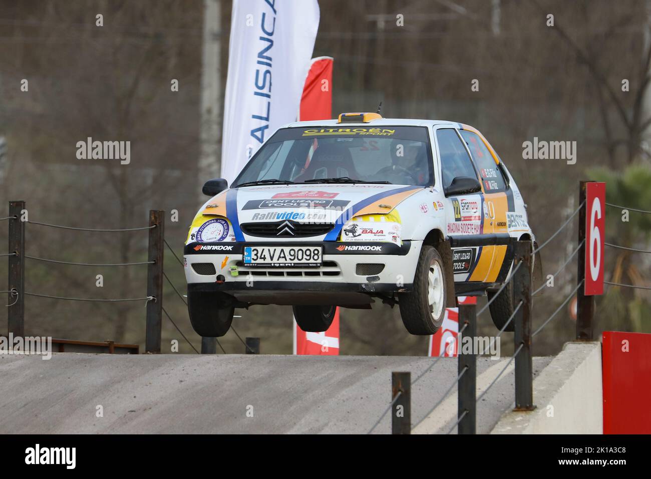 KOCAELI, TURKEY - DECEMBER 26, 2021: Elif Gizem Filiz drives Citroen ...