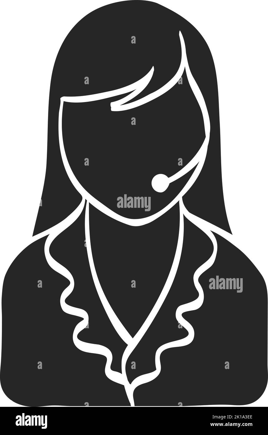 Hand drawn Female receptionist vector illustration Stock Vector Image ...