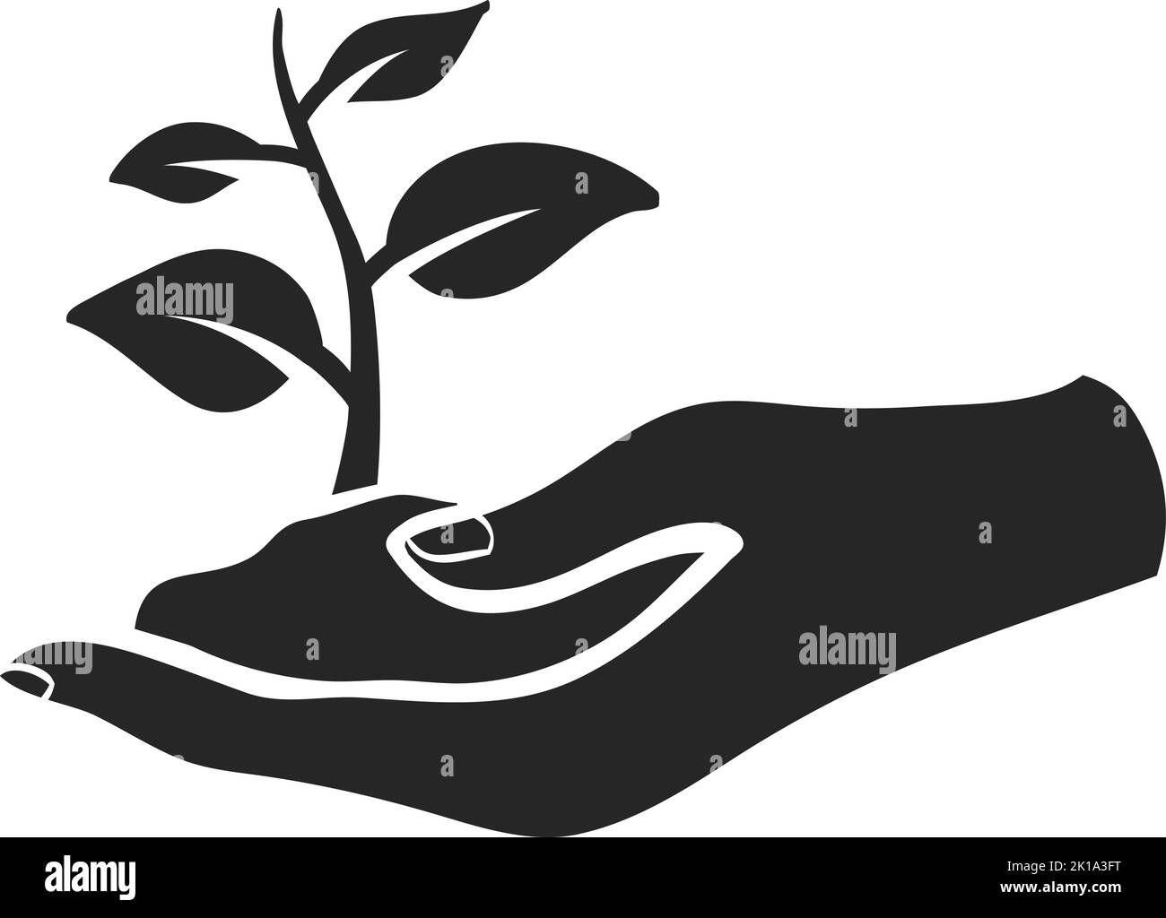 Hand drawn Hand holding tree vector illustration Stock Vector Image ...