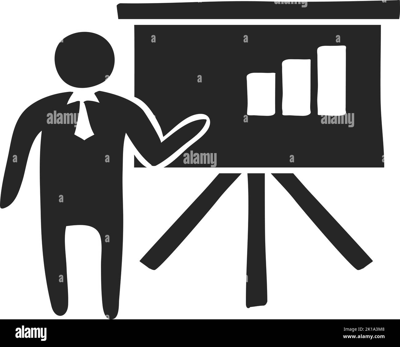 Hand drawn Businessman chart vector illustration Stock Vector Image ...