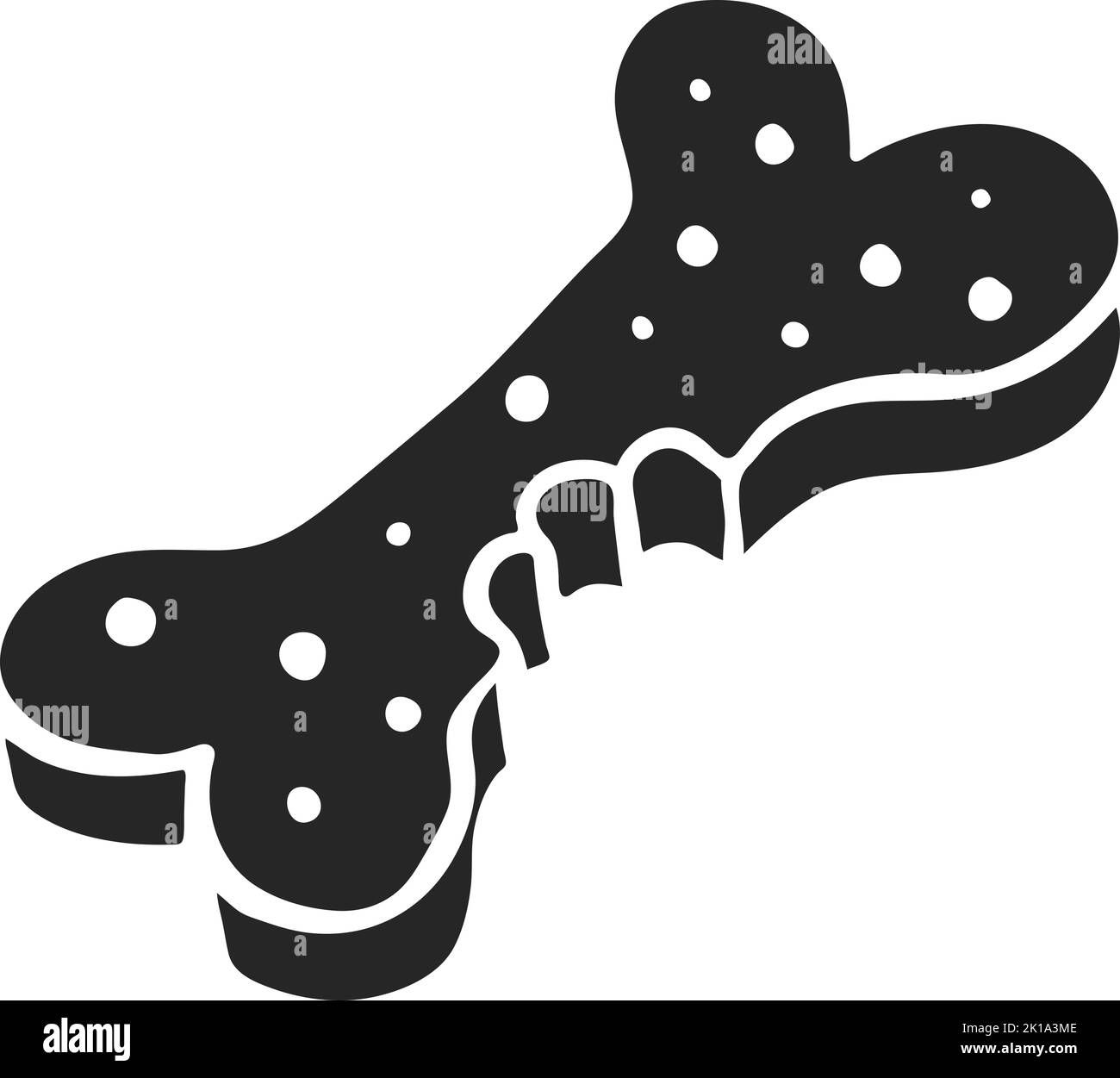 Hand drawn dog food icon bone shaped canine biscuit vector illustration ...