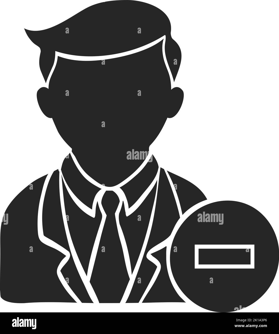 Hand drawn Businessman with minus sign vector illustration Stock Vector ...