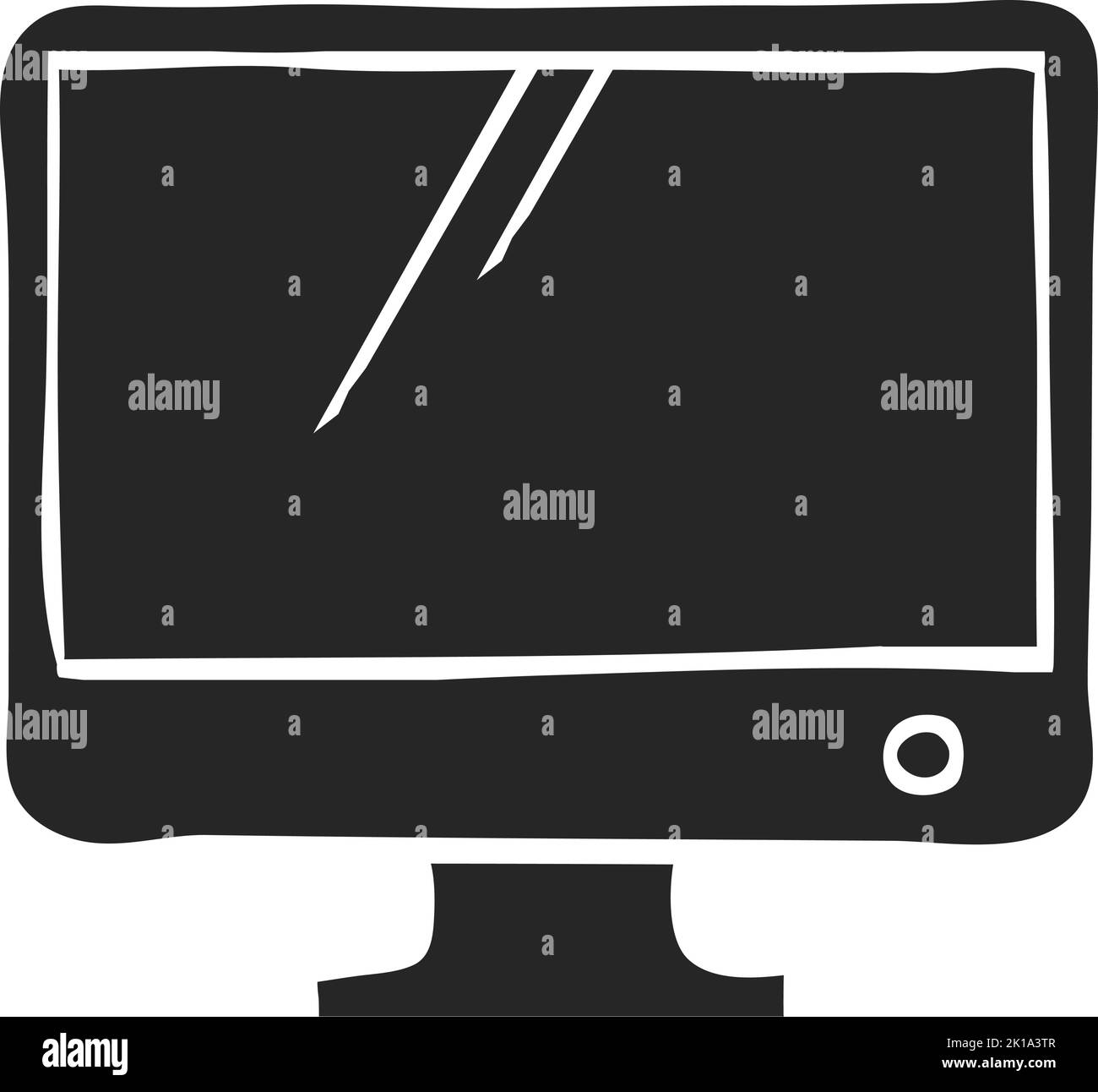 Hand drawn Desktop computer vector illustration Stock Vector Image ...