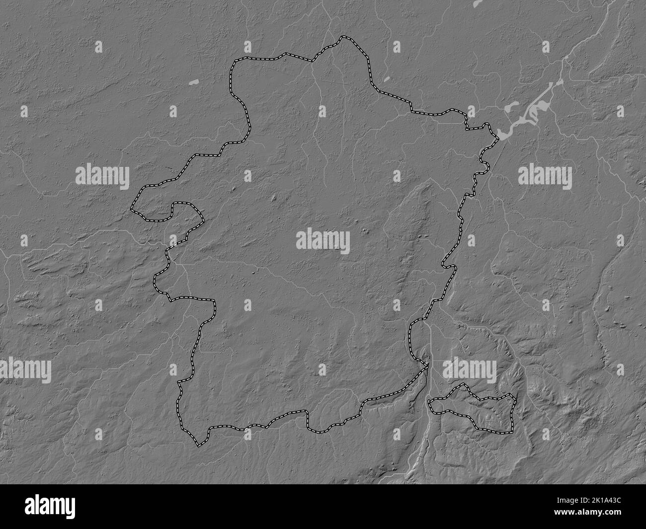 Limburg, province of Belgium. Bilevel elevation map with lakes and ...