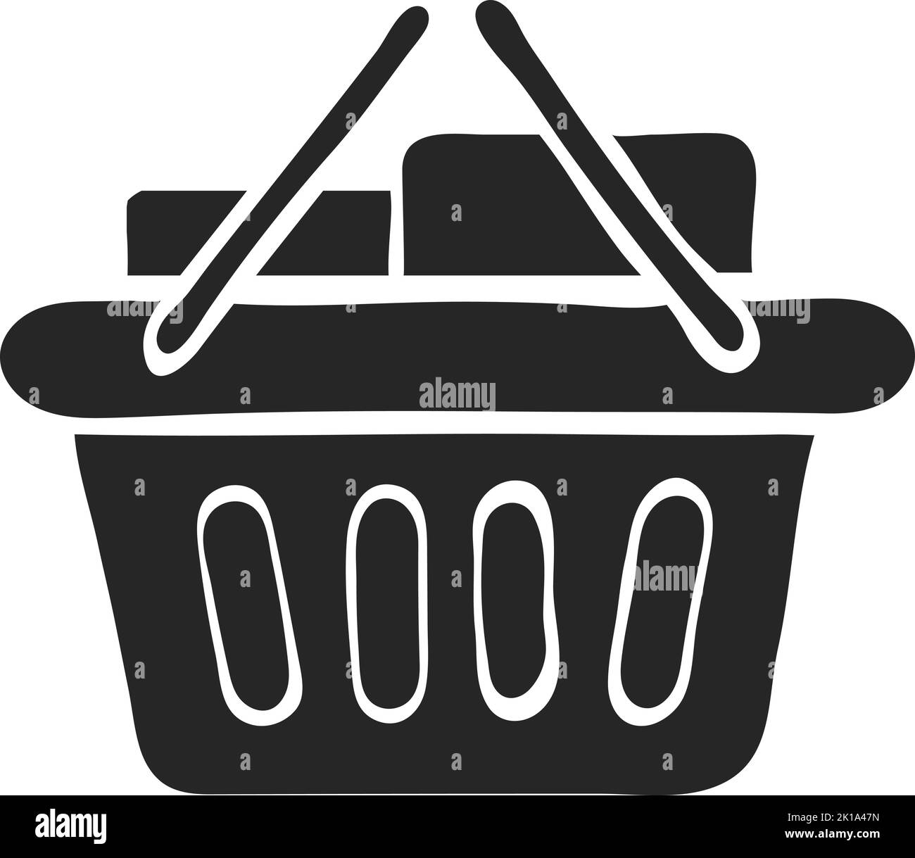 Hand drawn Shopping basket vector illustration Stock Vector Image & Art ...