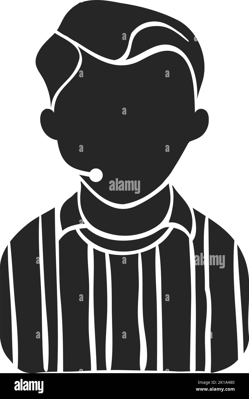 Hand drawn Referee avatar vector illustration Stock Vector Image & Art ...