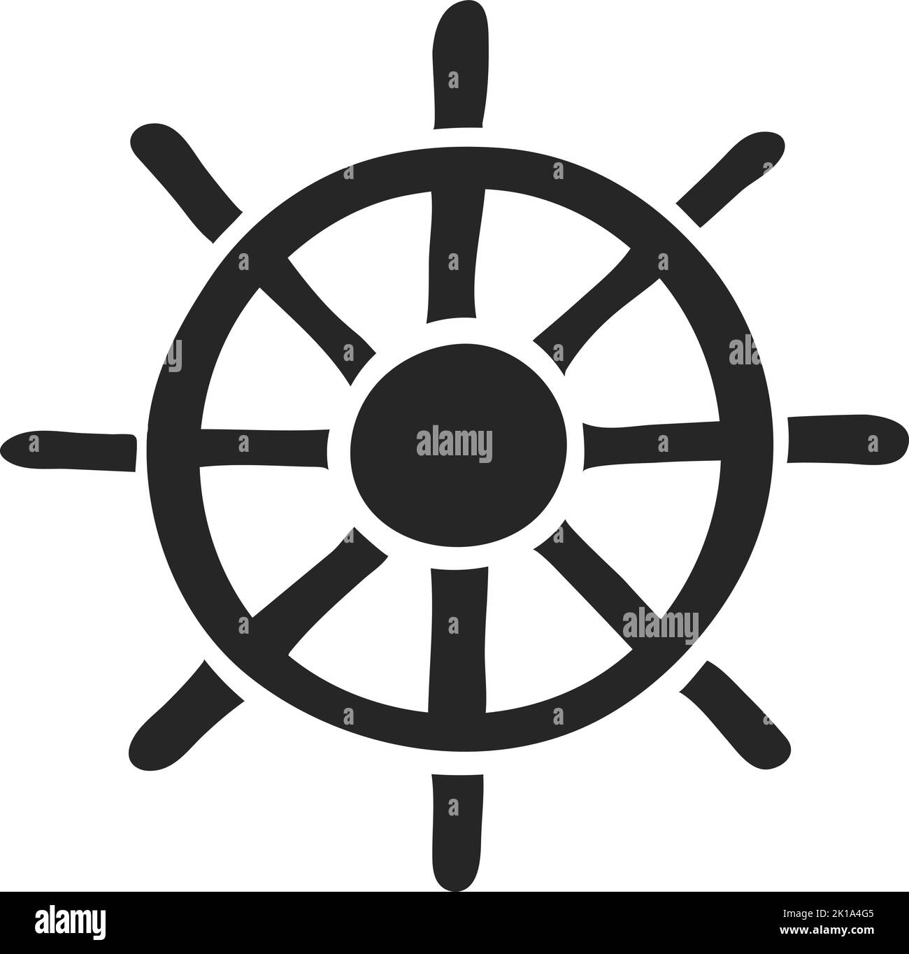 Hand drawn Ship steer wheel vector illustration Stock Vector Image ...