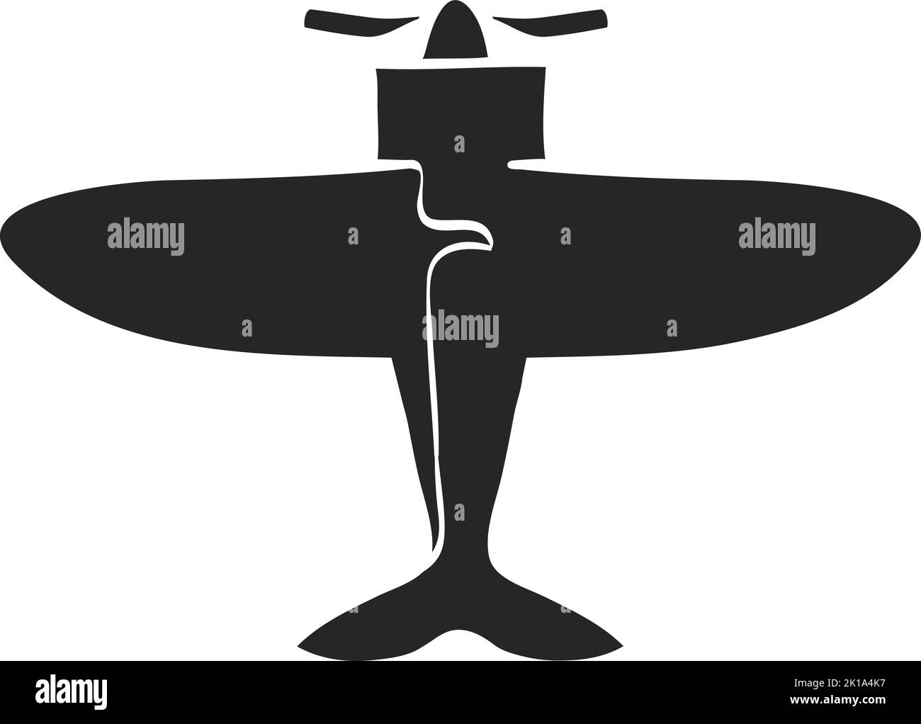 Hand drawn Vintage Airplane vector illustration Stock Vector Image ...