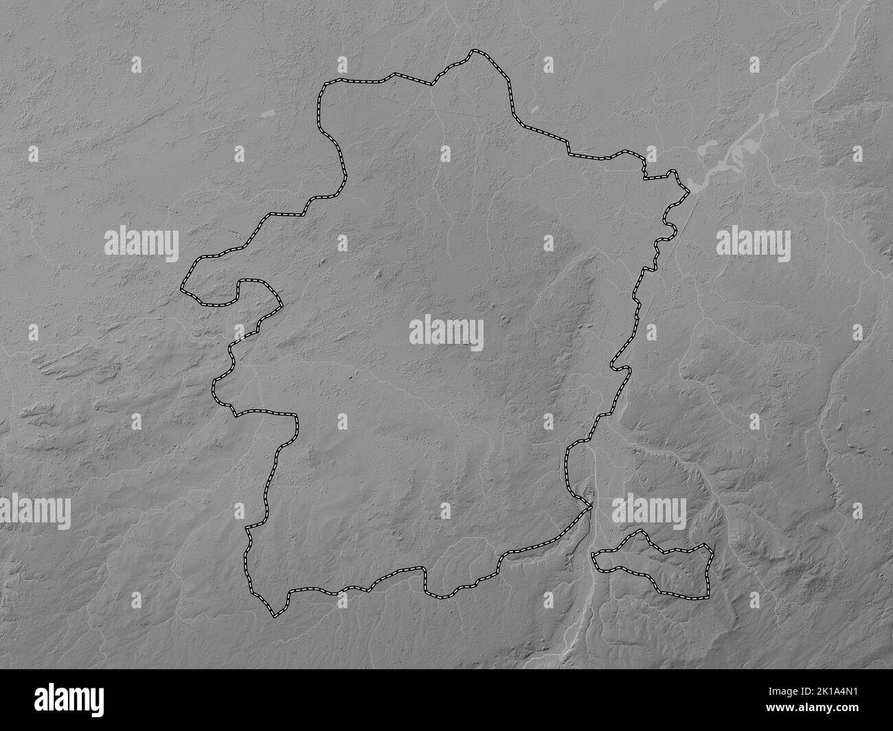 Limburg, province of Belgium. Grayscale elevation map with lakes and ...