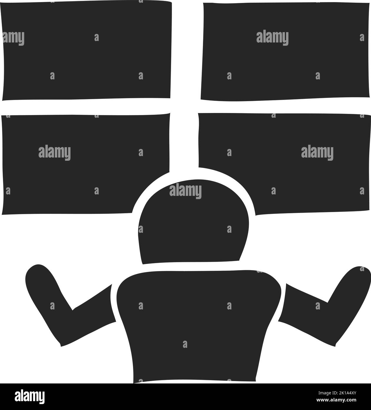 Hand drawn Surveillance room vector illustration Stock Vector Image ...