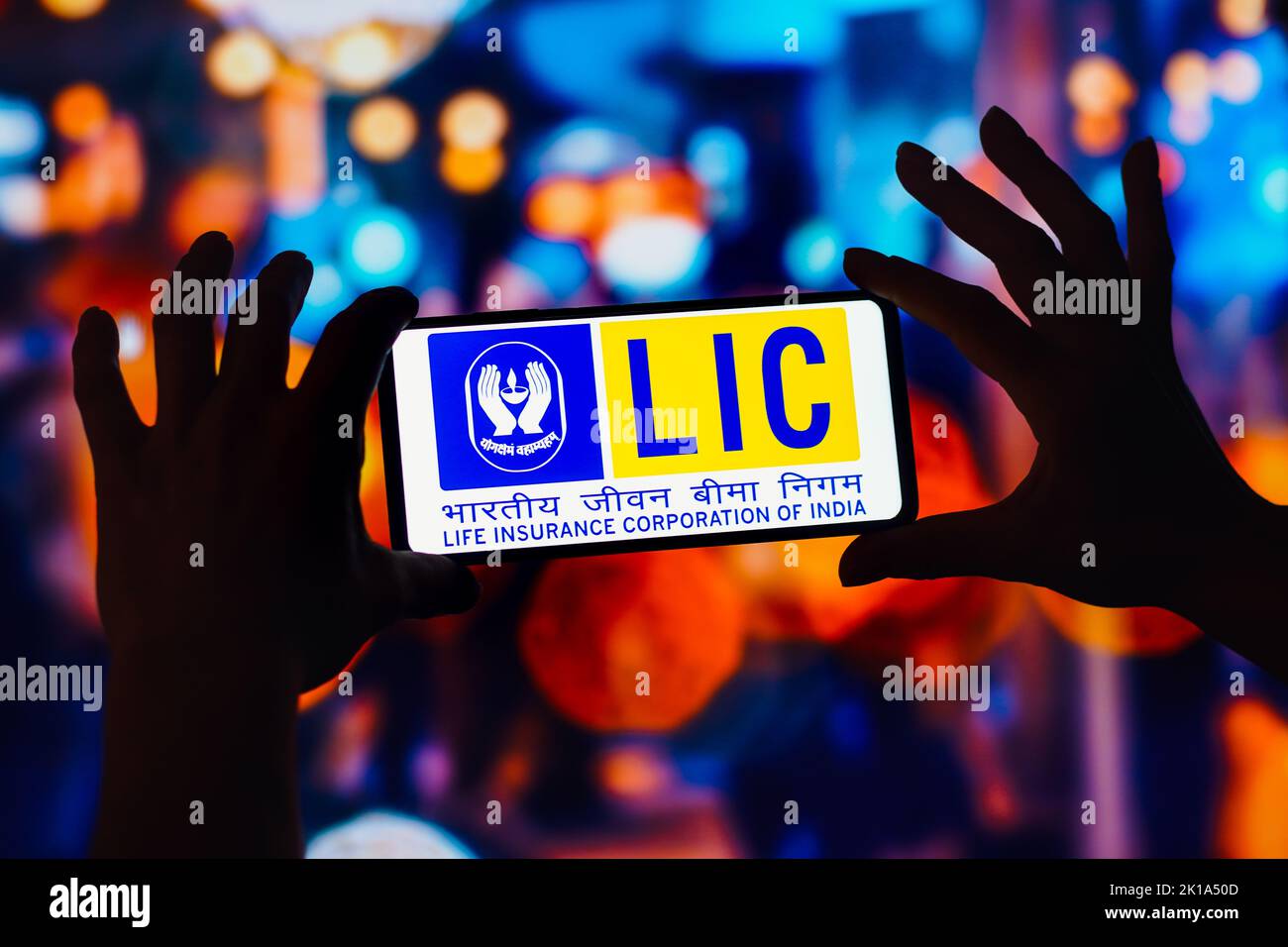 In this photo illustration, the Life Insurance Corporation of India ...