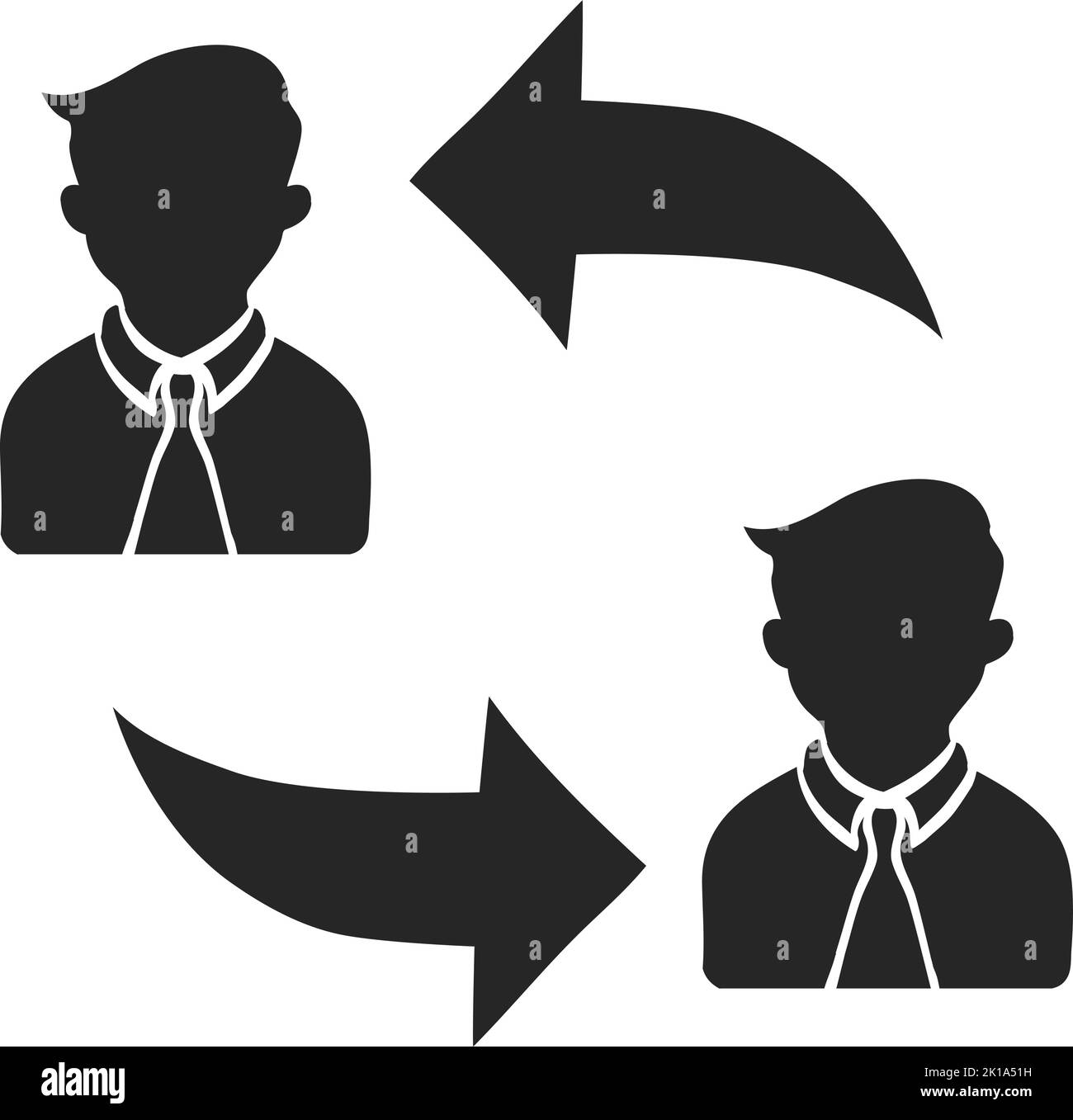 Hand drawn Employee rotation vector illustration Stock Vector Image ...