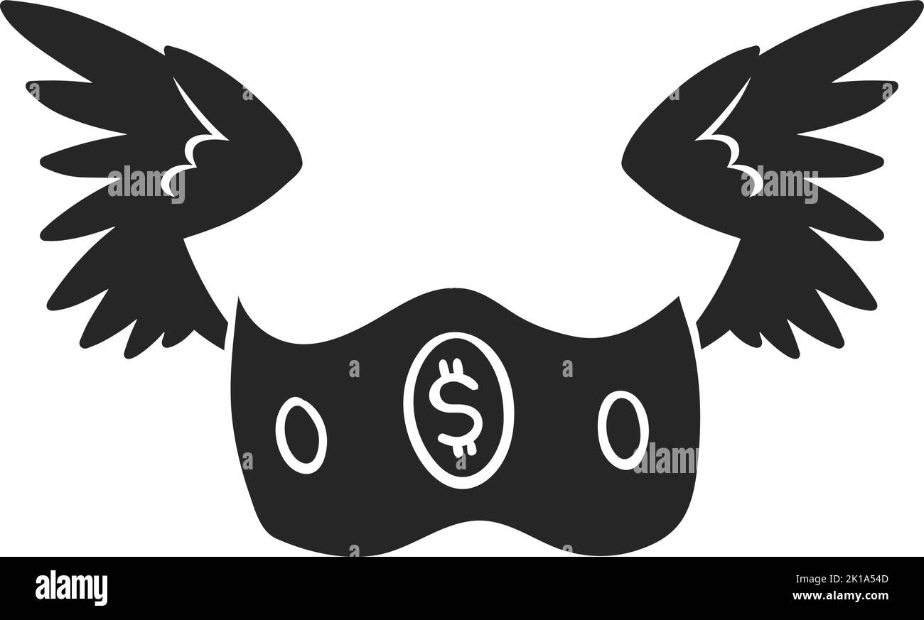 Hand drawn green flying dollar note vector illustration Stock Vector ...