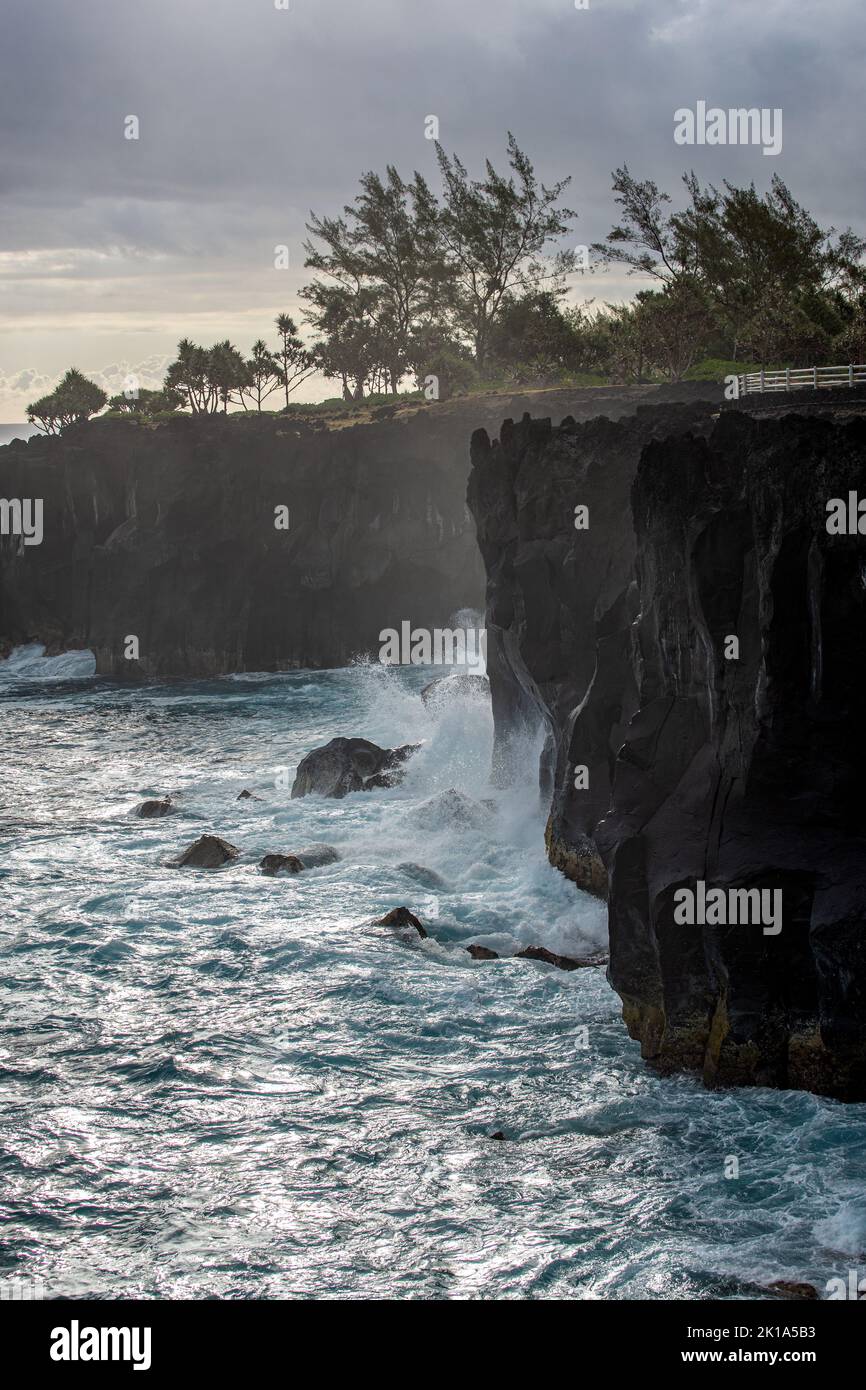 Rocky coast of Cap Mechant, Réunion Island, France Stock Photo - Alamy